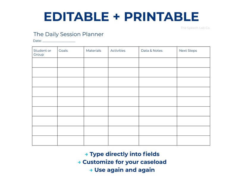 Speech Therapy Toolkit | Editable Planners, Data Sheets for Slps ...