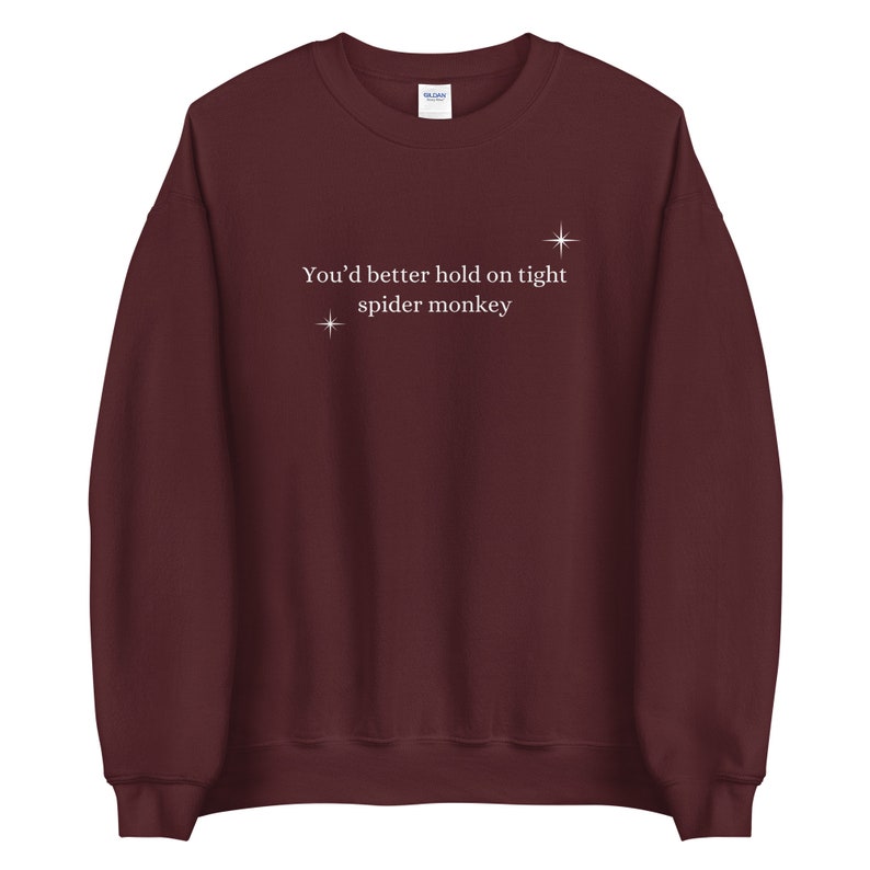 Hold on Tight Spider Monkey Crewneck Sweatshirt - Etsy
