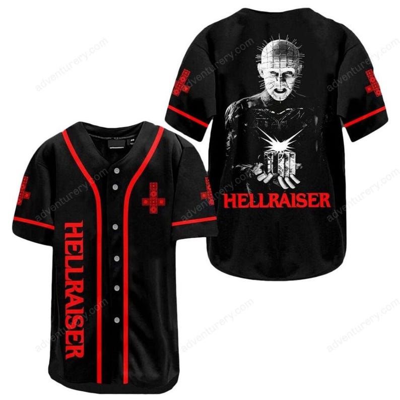 Hellraiser Horror Movie Character Halloween Baseball Jersey 3D Baseball ...