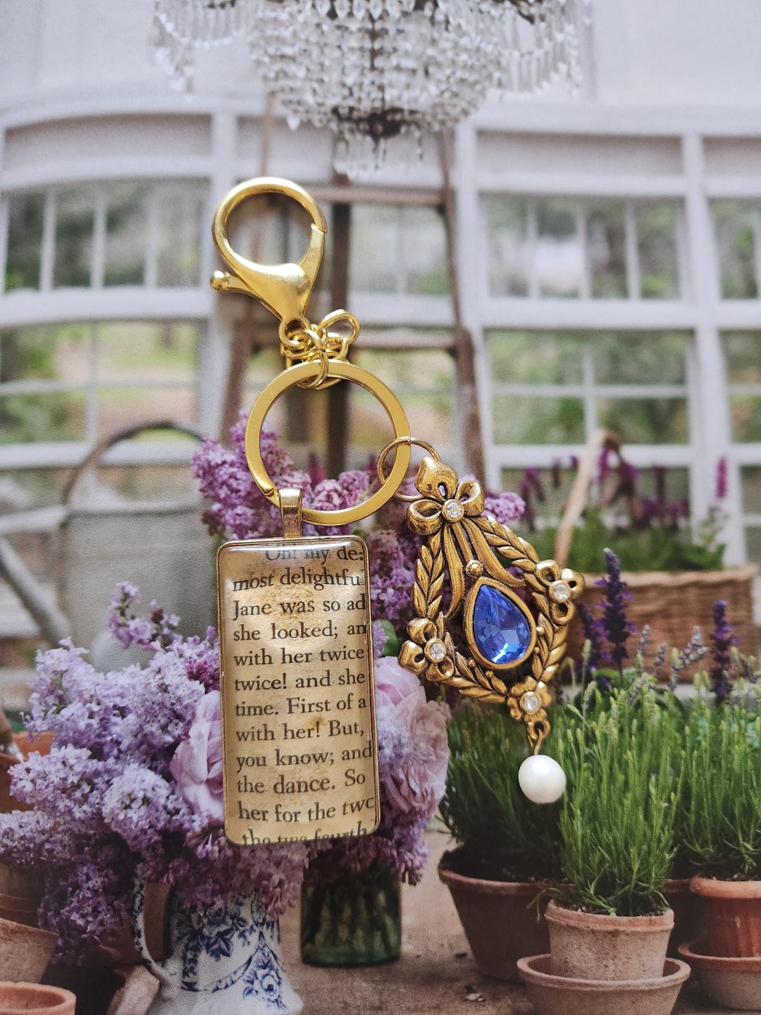 Jane Austen Vintage Keychain Bag Purse Charm - Etsy