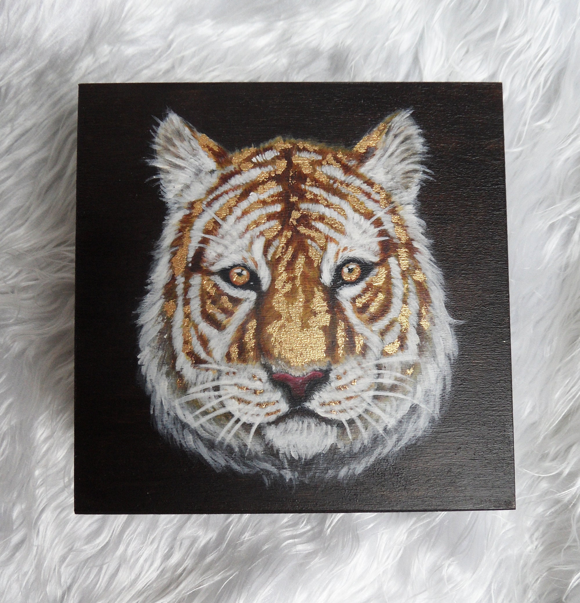Wooden Hand Painted Box TIGER - Etsy