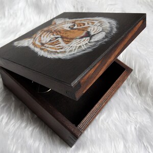Wooden Hand Painted Box TIGER - Etsy