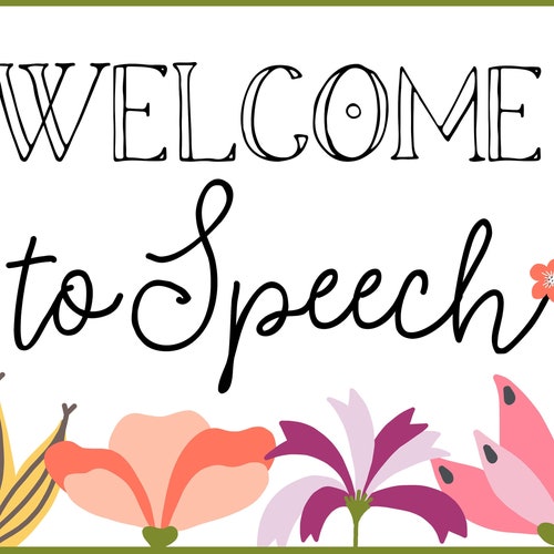 Welcome to the Speech Room Digital Print Speech Room Poster - Etsy