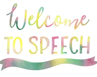 Welcome to Speech Therapy Sign - Etsy