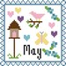 May Cross Stitch, Monthly Postage Stamp - Etsy