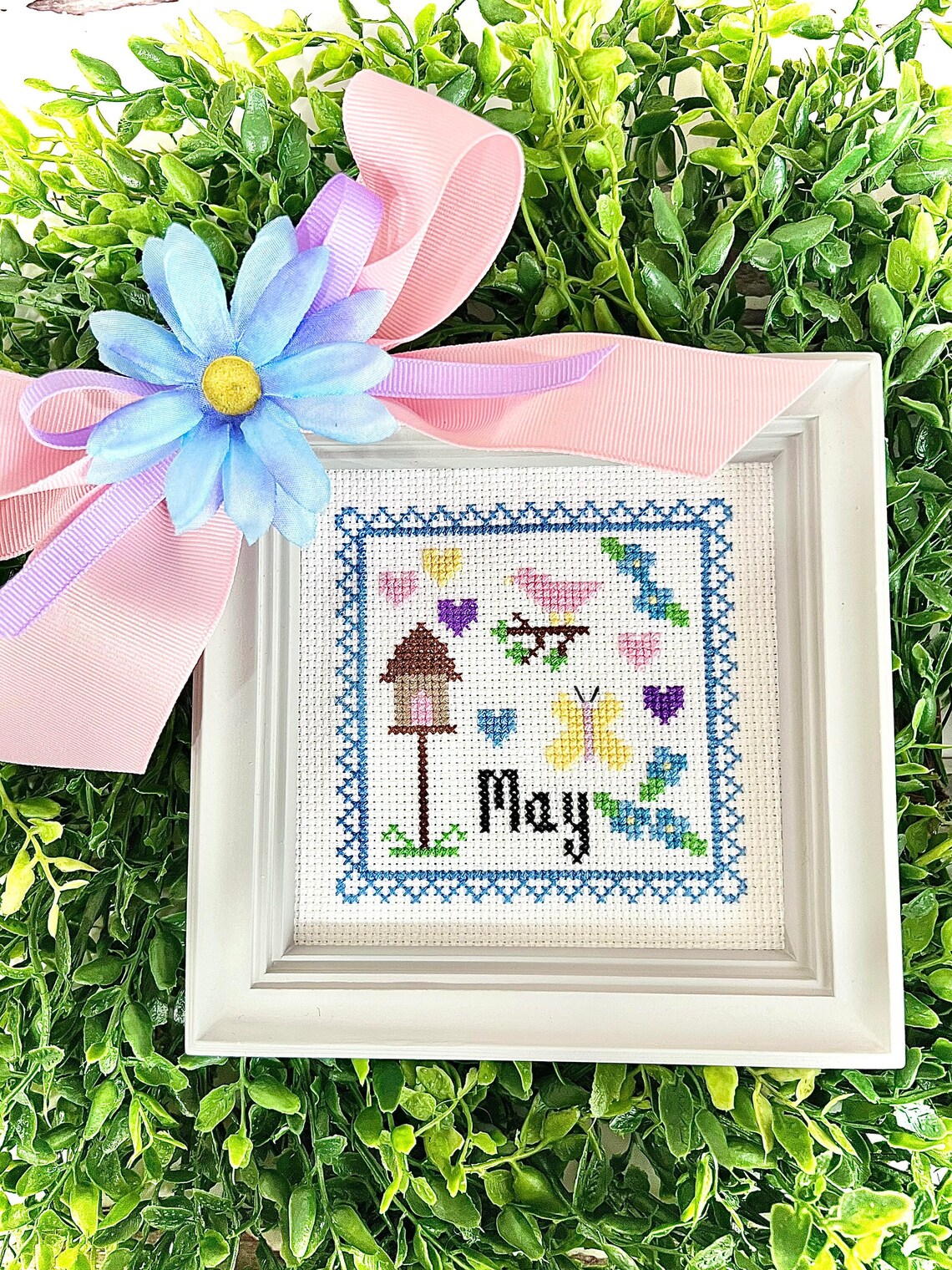 May Cross Stitch, Monthly Postage Stamp - Etsy