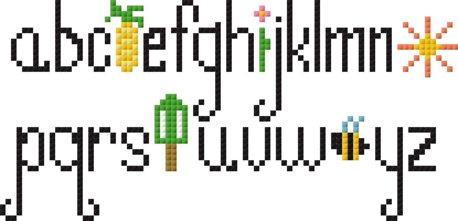August Alphabet Cross Stitch - Etsy