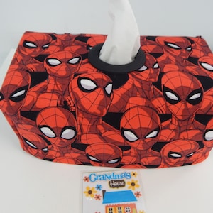 Spiderman Tissue Box Cover With Circle Opening -lovely Gift Idea - Etsy