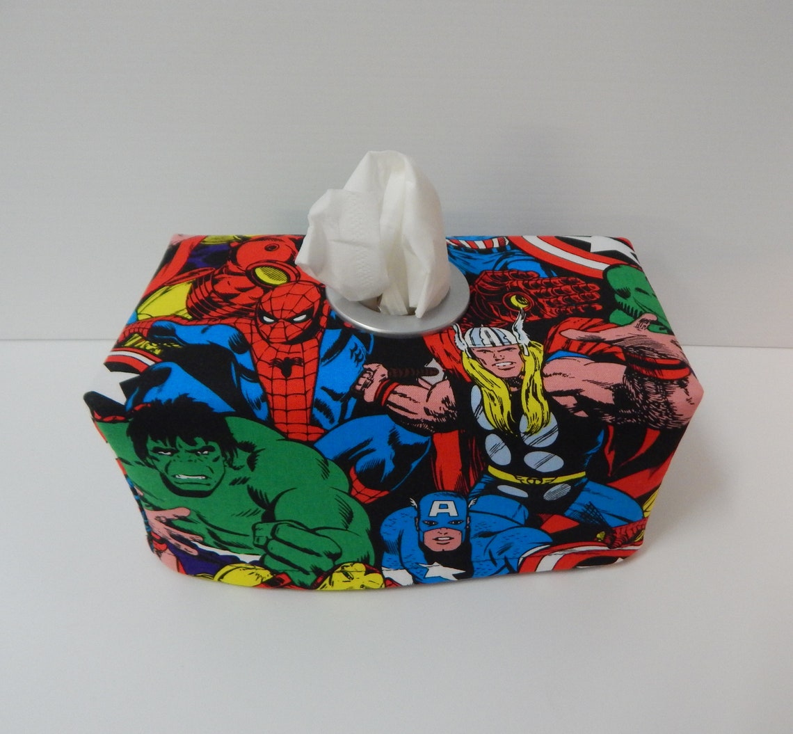 Marvel Avengers Tissue Box Cover With Circle Opening Lovely | Etsy