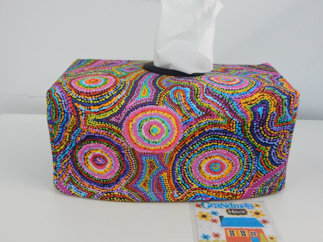Indigenous Tissue Box Cover Goanna Dreaming With Circle Opening -lovely ...