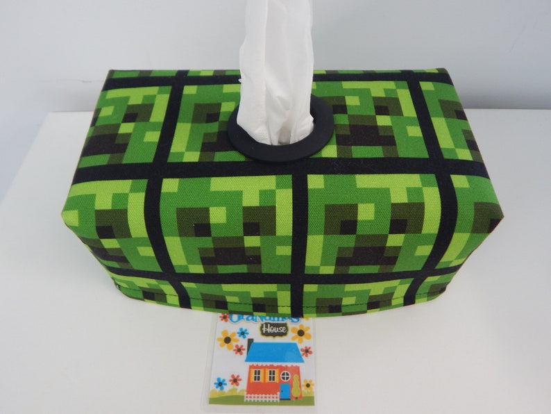 Minecraft Creeper Tissue Box Cover With Circle Opening lovely - Etsy