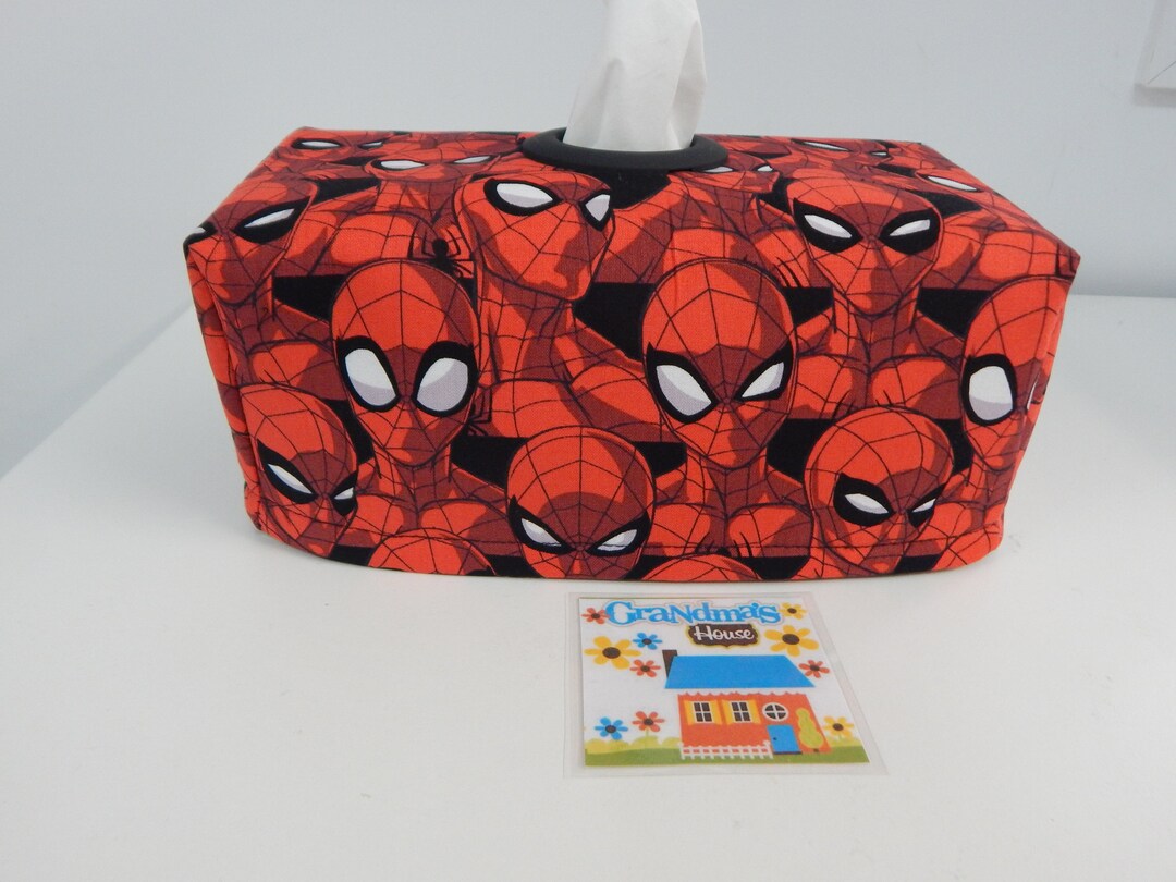 Spiderman Tissue Box Cover With Circle Opening -lovely Gift Idea - Etsy