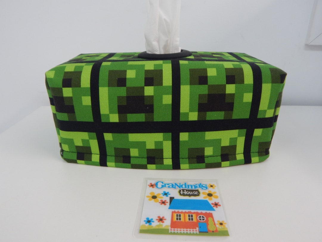 Minecraft Creeper Tissue Box Cover With Circle Opening lovely - Etsy
