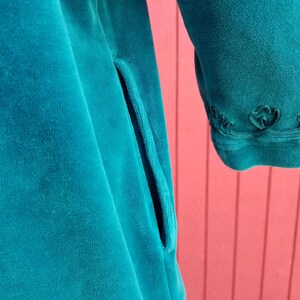 Vintage Velour Turquoise Robe by Cabernet Petites Embroidered Soft ...