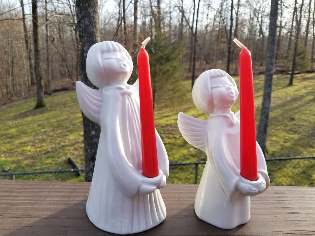 Vintage Set of 2 Porcelain Angel Holders Karl Heinz Klette, Dresden ...