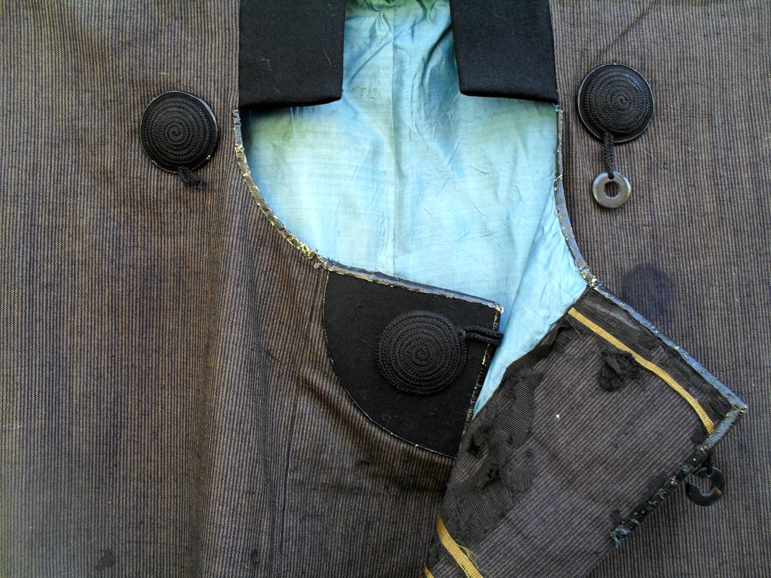 Japanese "dochugi" ..travelling Coat (edo Period)cotton and Indigo Silk ...