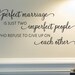 Perfect Marriage Quote Decal Bedroom Wall Decor Wedding | Etsy