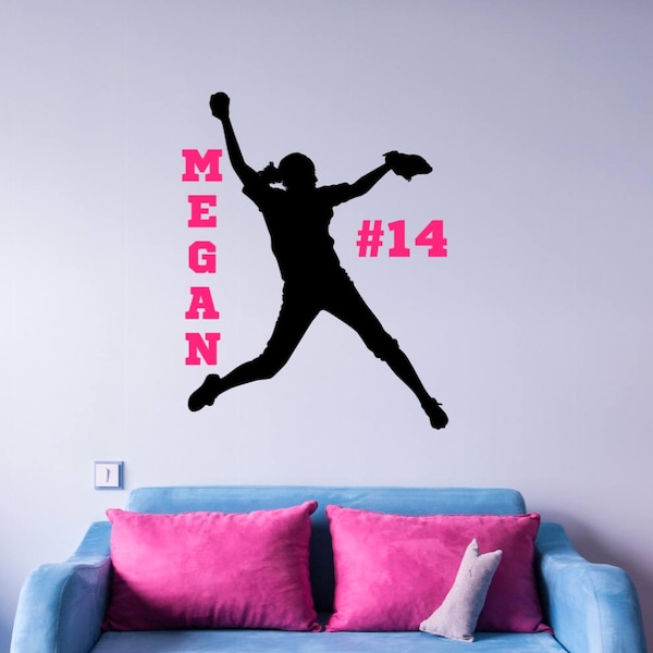 Softball Wall Decal - Etsy