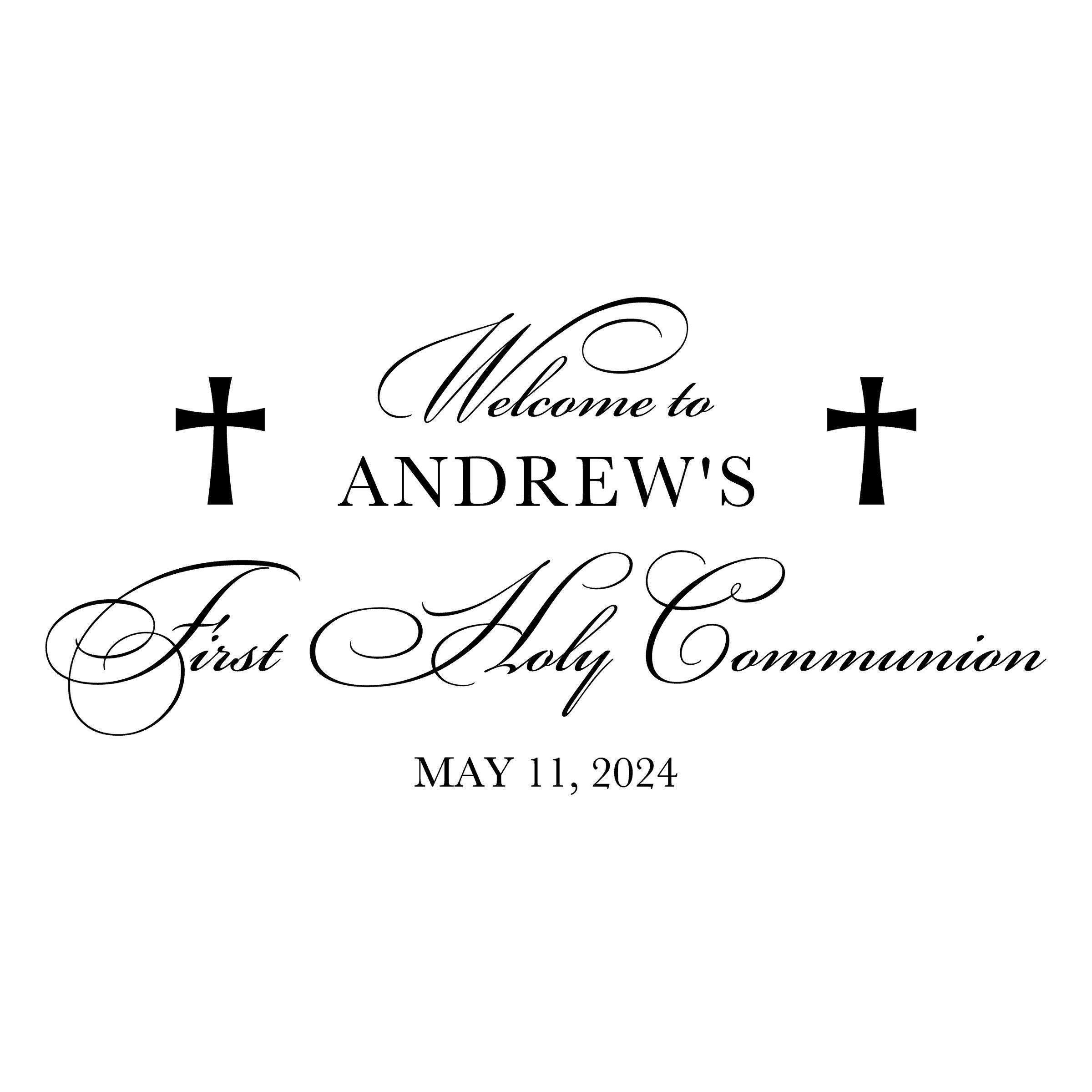 First Holy Communion Party Sign, Personalized Communion Sticker ...