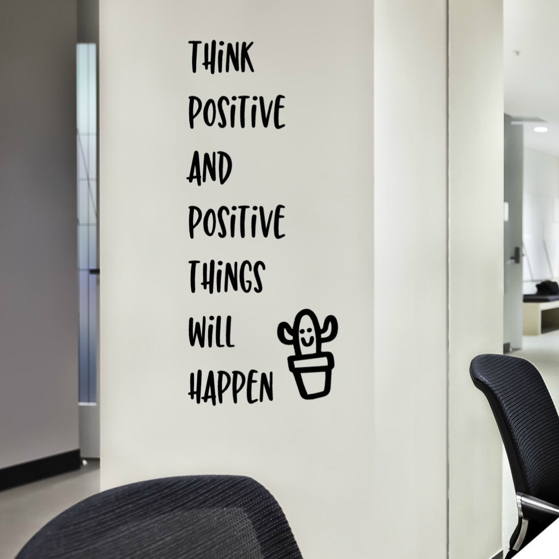 Think Positive Vinyl Decal for Walls Sayings Positivity Wall - Etsy