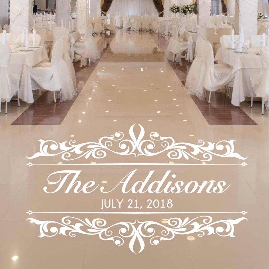Custom Damask Dance Floor Decal Vinyl Lettering for Weddings ...