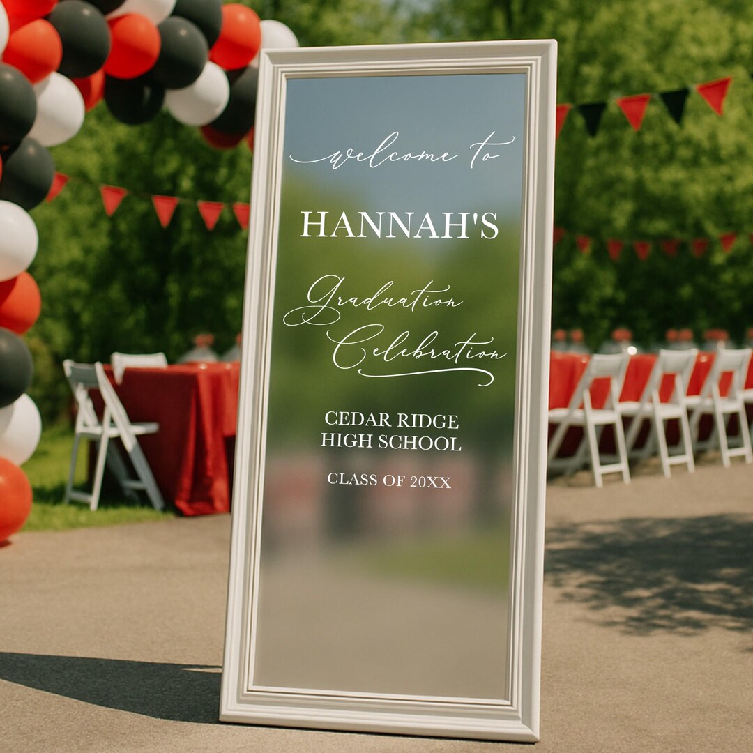 Graduation Mirror Decal – Personalized Vinyl Lettering for Grad Party ...
