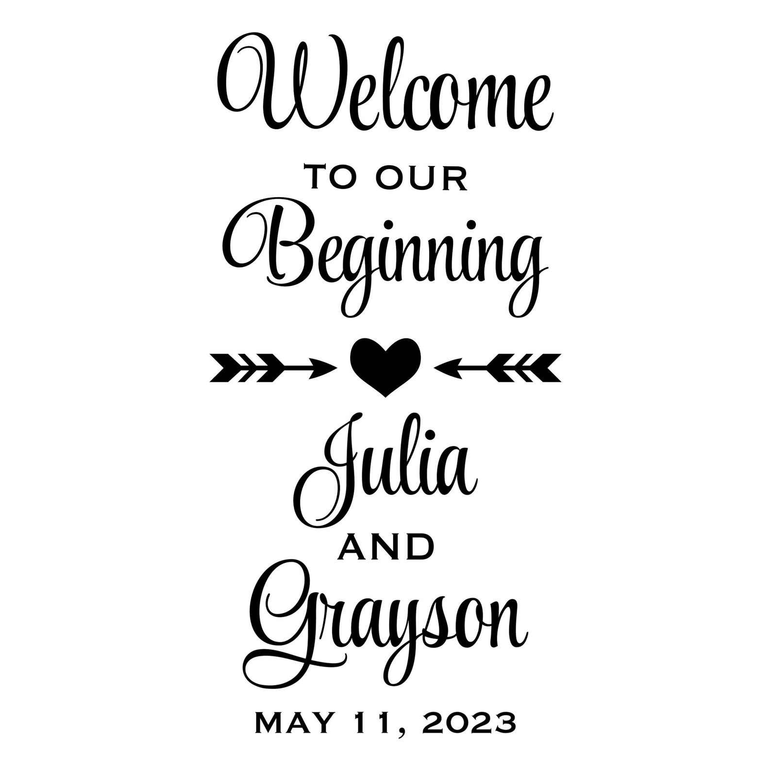 Welcome to Our Beginning Sign Decal Wedding Welcome Sign - Etsy