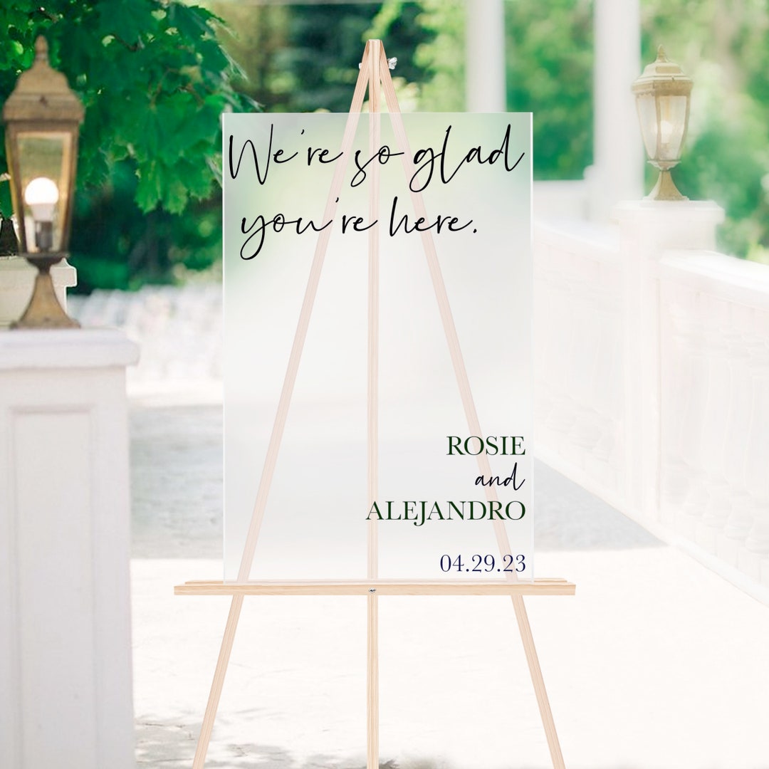 We're so Glad You're Here Wedding Sign DECAL for DIY Wedding Signage ...