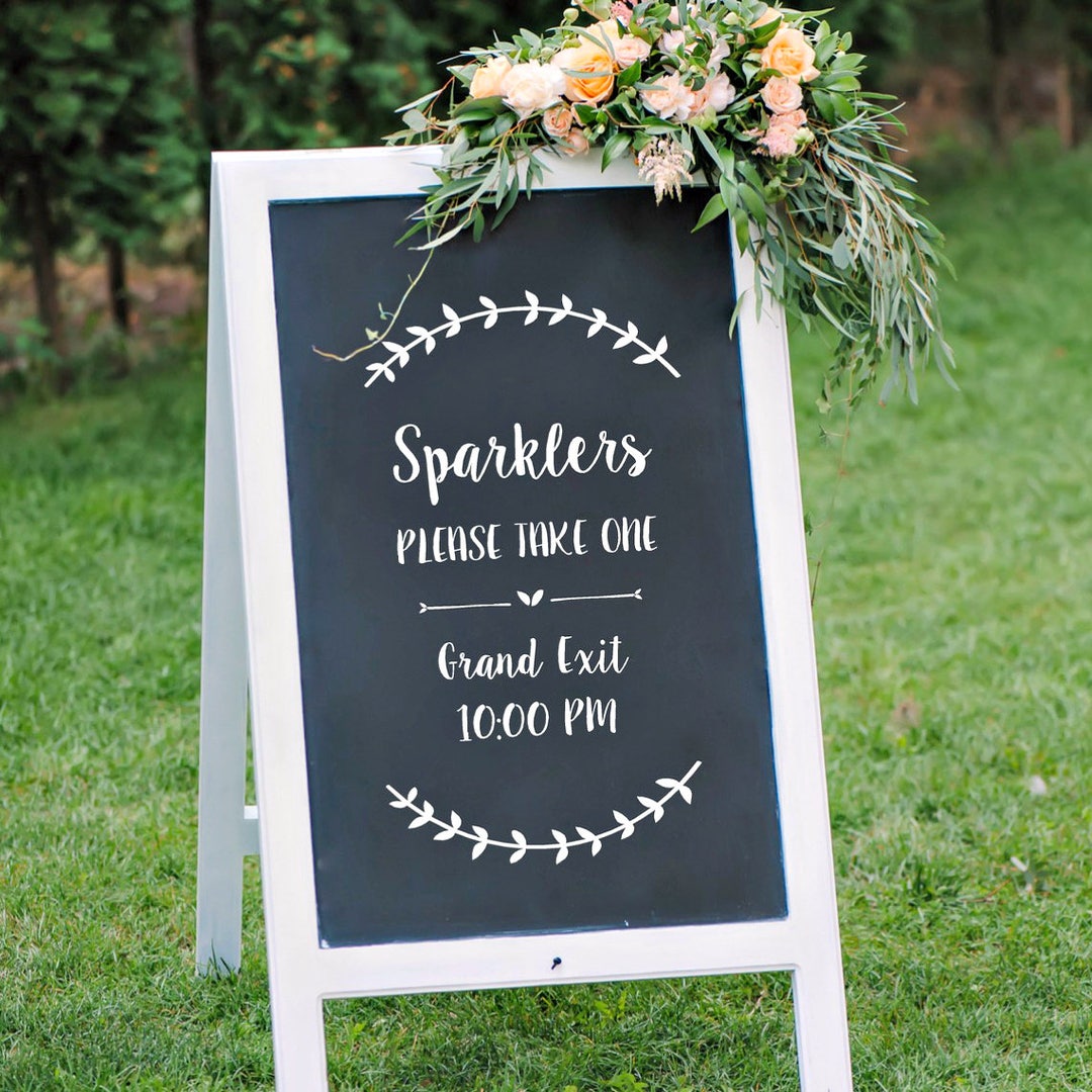 Sparkler Send off Sign Decal - Wedding Exit Sign Decal - DIY Wedding ...