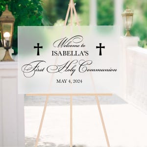 First Holy Communion Party Sign, Personalized Communion Sticker ...