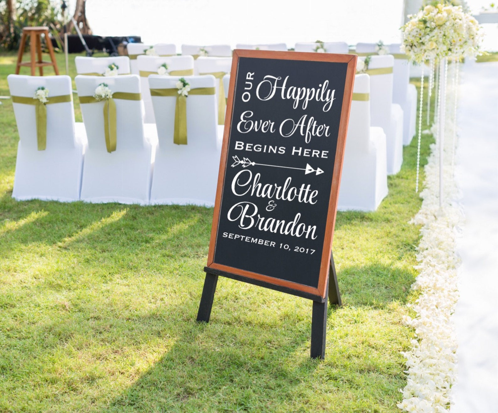 Chalkboard Welcome Wedding Sign Decal, Vinyl Decal for Wedding Signs ...