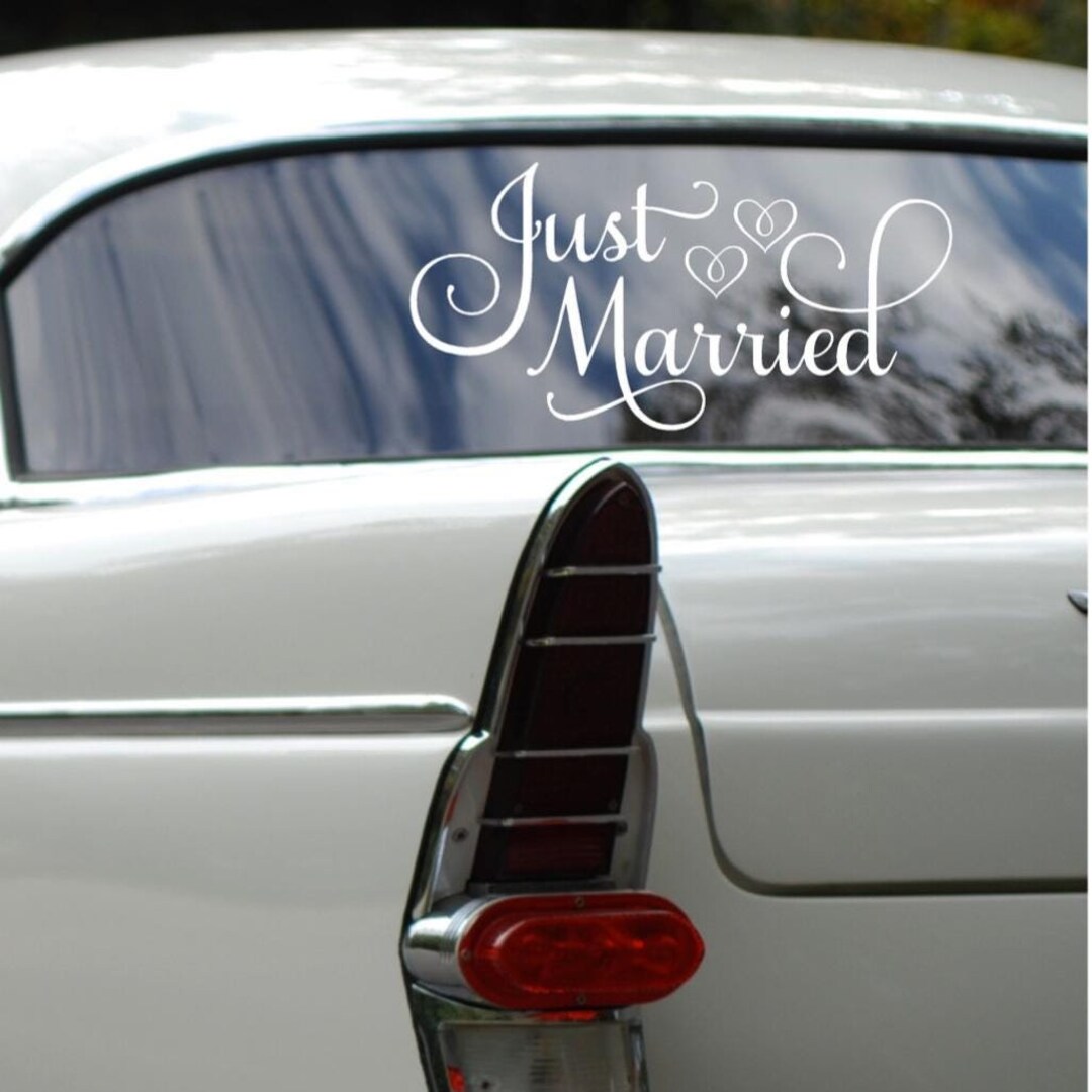 Just Married Car Decal, Wedding Sign Decal, Just Married Sign for Car ...