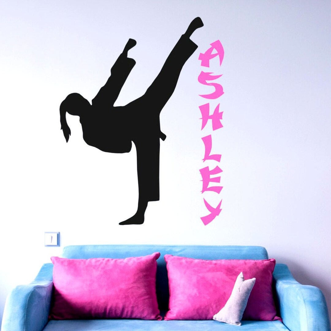 Karate Gift for Girls, Personalized Karate Decal for Wall, Martial Arts ...
