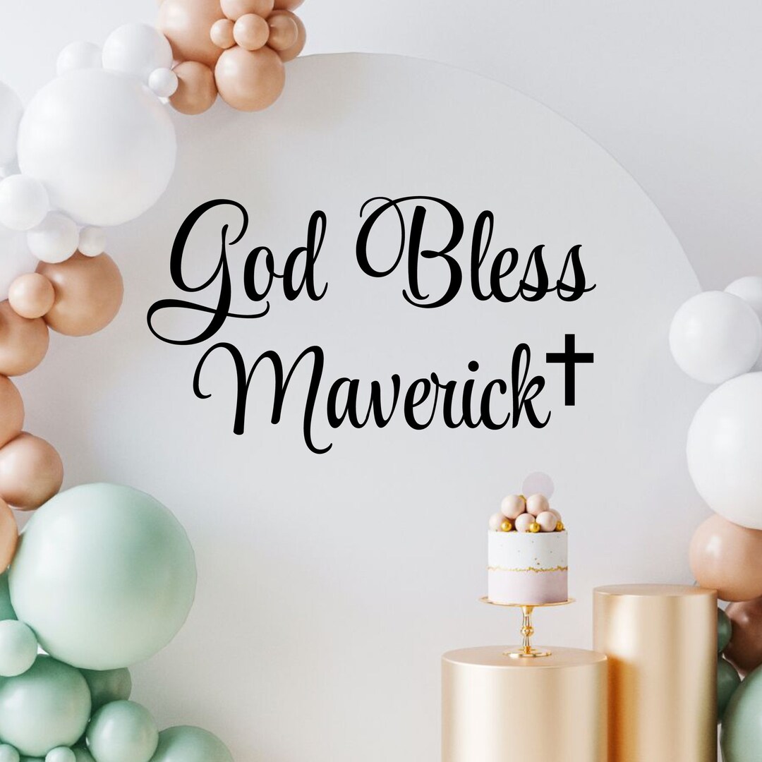 Personalized God Bless Confirmation Decal, Name and Cross Wall Decal ...