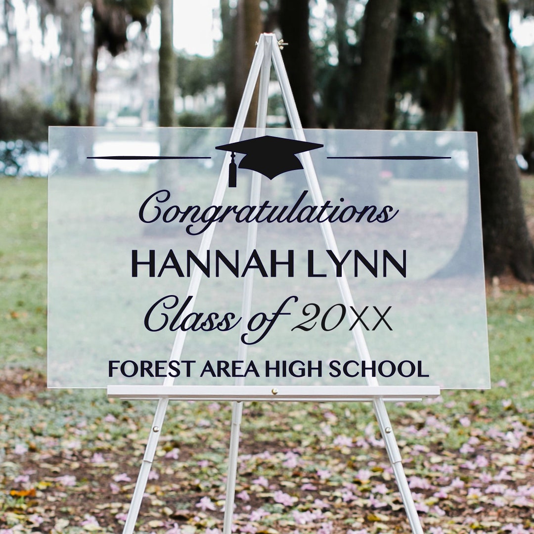 Graduation Party Welcome Sign - DECAL - Welcome Sign Congrats - High ...
