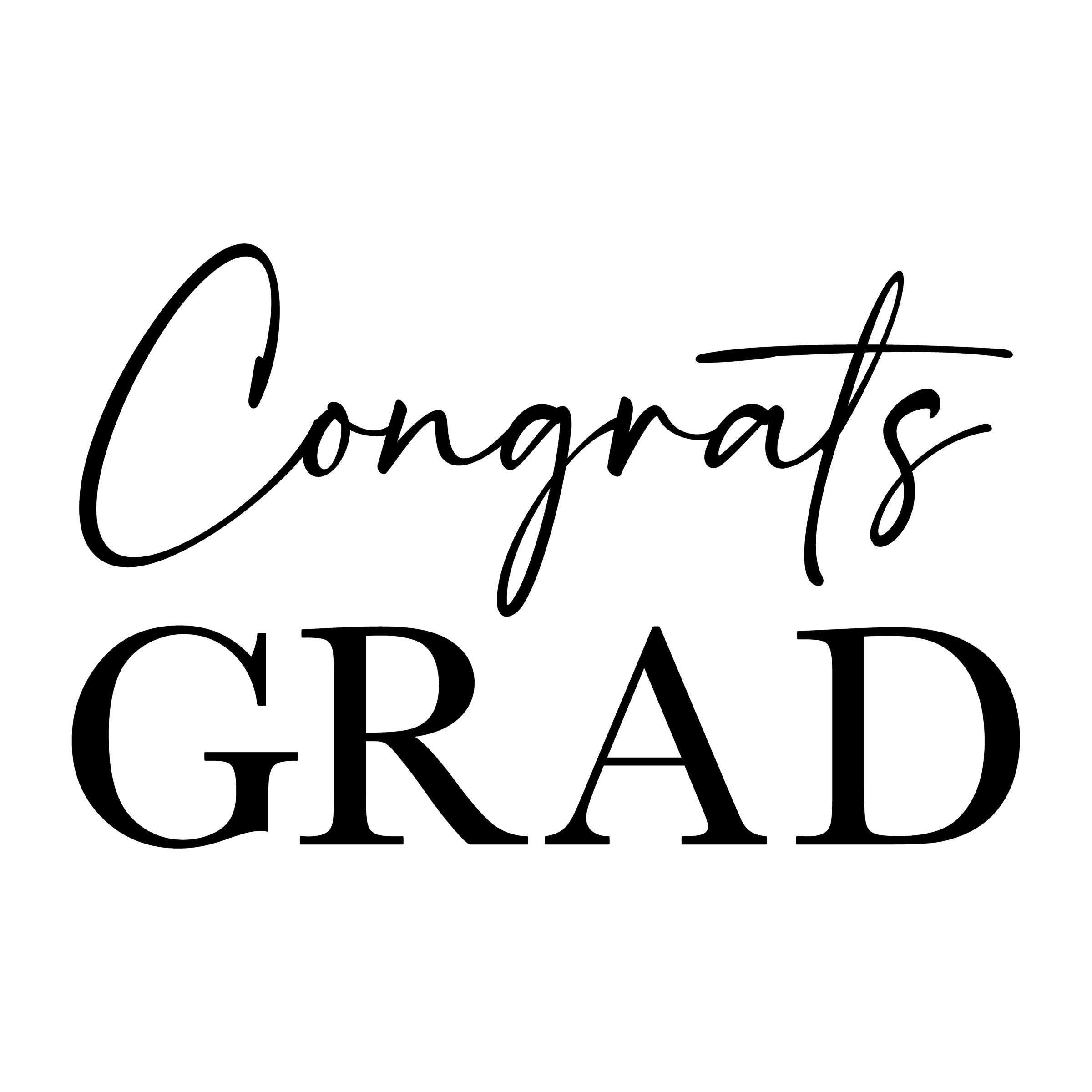 Congrats Grad Vinyl Decal, Graduation Party Sign Lettering, Backdrop ...