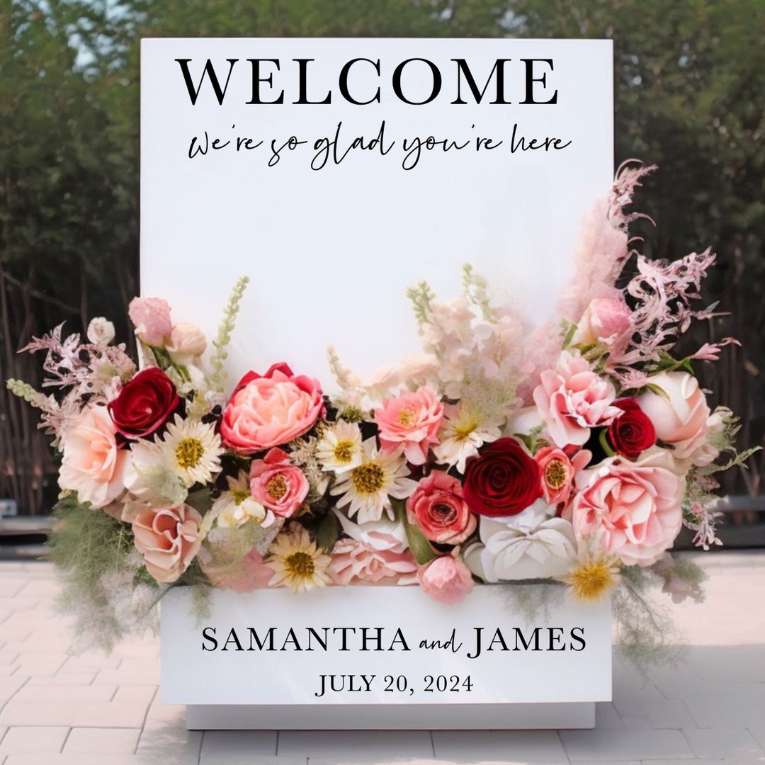 We're so Glad You're Here Decal for Custom Flower Box Welcome Sign ...