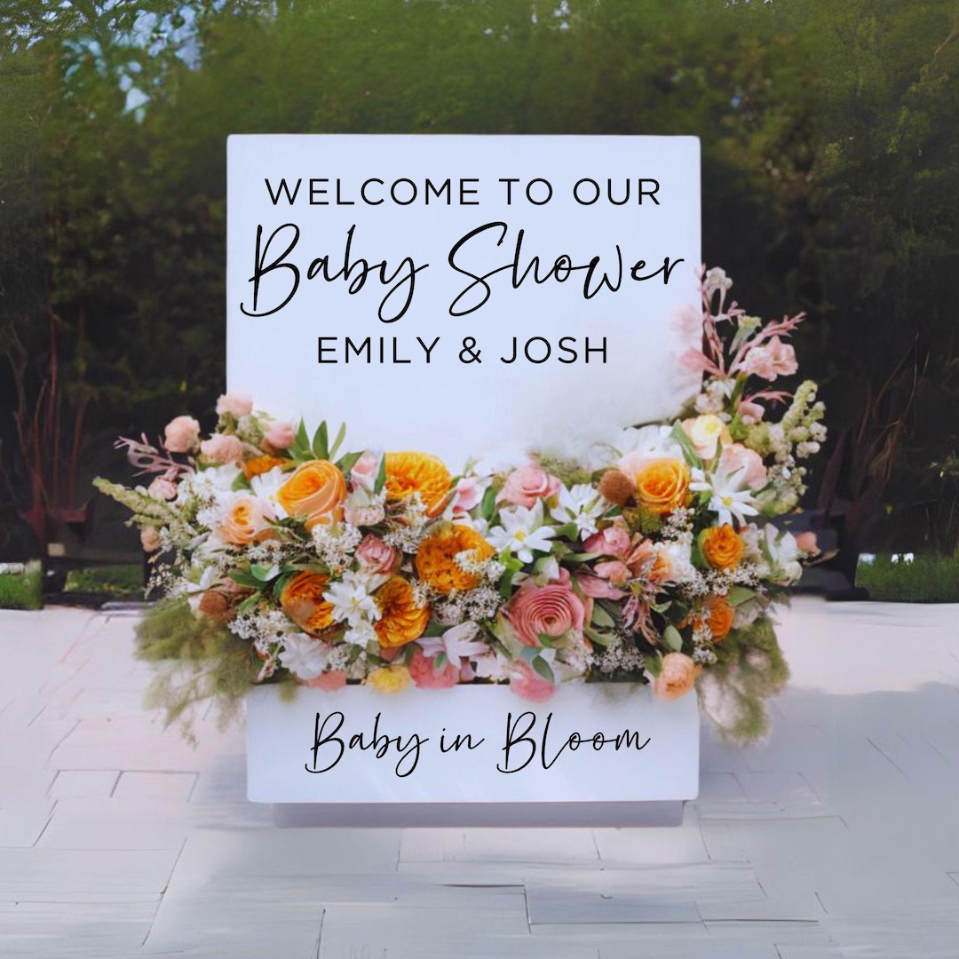 Welcome to Our Baby Shower Welcome Sign, Personalized Vinyl Decal for ...