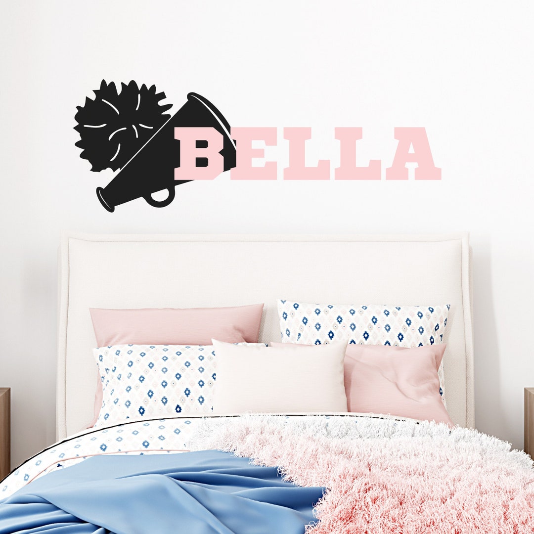 Personalized Cheerleading Wall Sticker Name, Custom Cheer Wall Decor ...