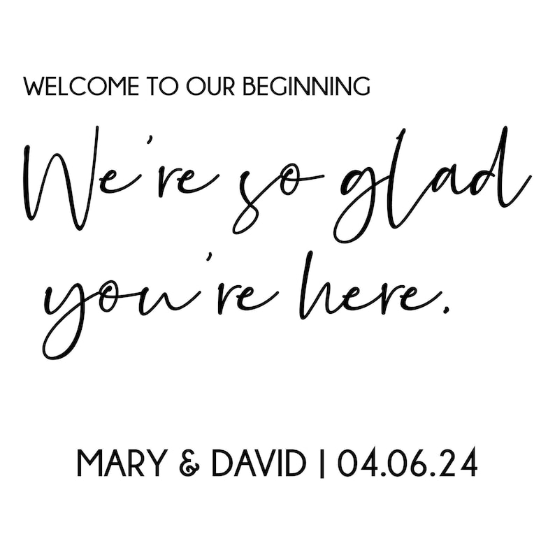 Flower Box Sign Lettering - Welcome to Our Beginning Sign Decal - We're ...