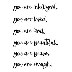 Positive Affirmation Stickers Decals - You Are Enough, Intelligent ...