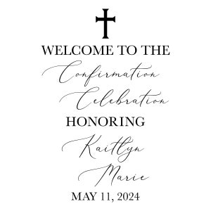 Confirmation Welcome Sign Decal, Personalized Party Welcome Sign ...