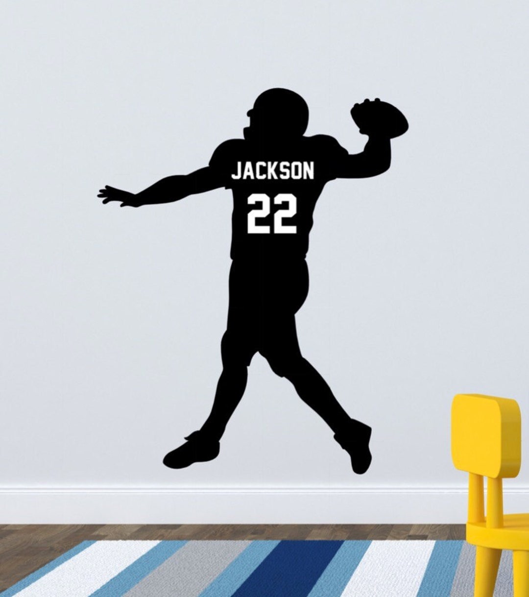 Football Decal - Football Player Decal - Custom Football Player Decal ...