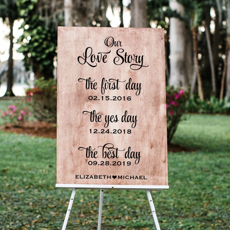 Love Story Timeline Love Story Date Sign Wedding Sign | Etsy