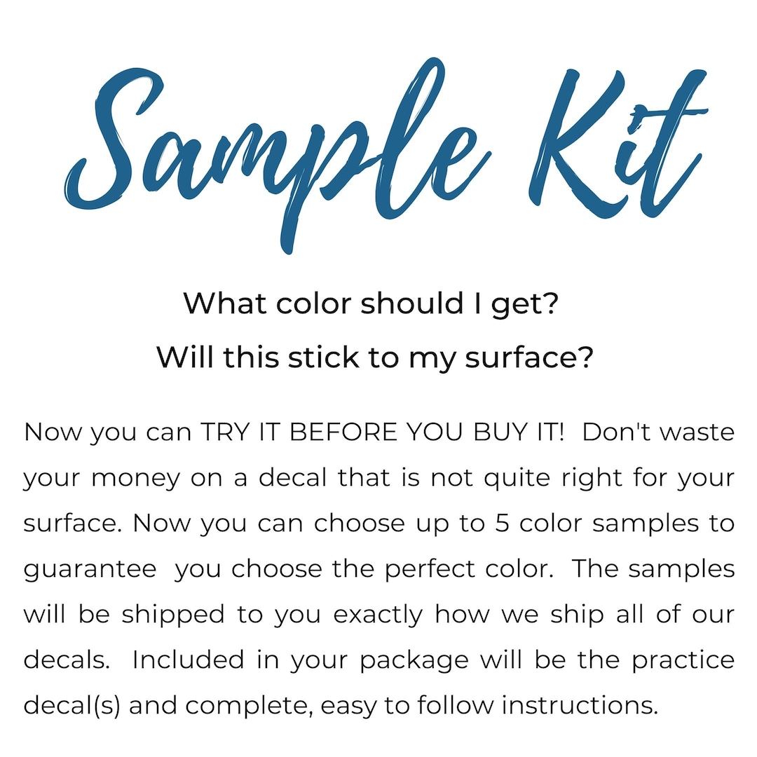 Vinyl Sample and Test Kit-vinyl Wall Decal-vinyl Wall Decor - Etsy