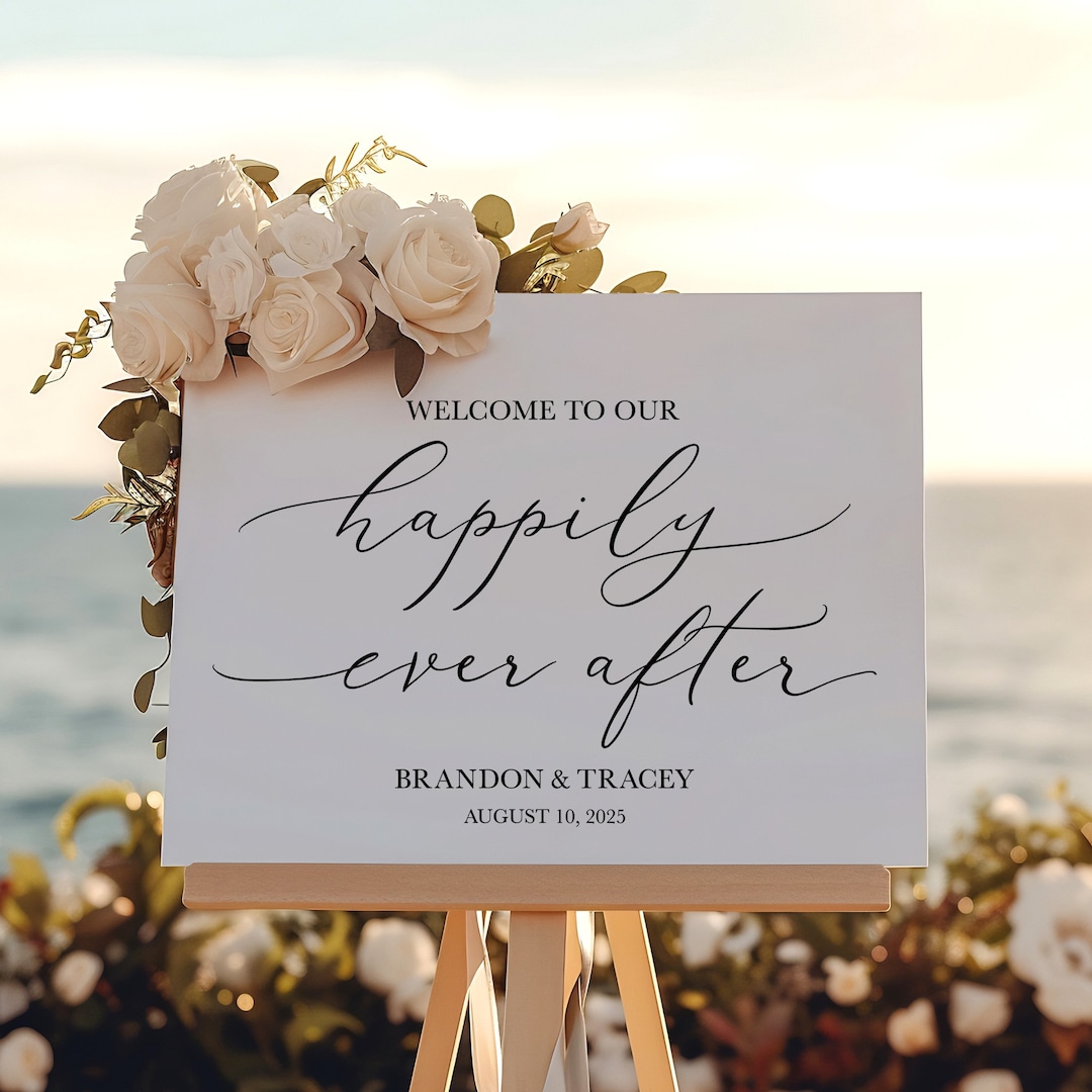 Welcome to Our Happily Ever After Vinyl Decal for DIY Wedding Signs ...
