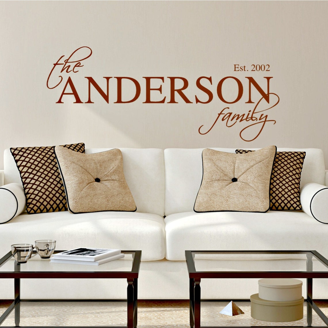Family Name Decal Last Name Decal Vinyl Name Decal Vinyl - Etsy
