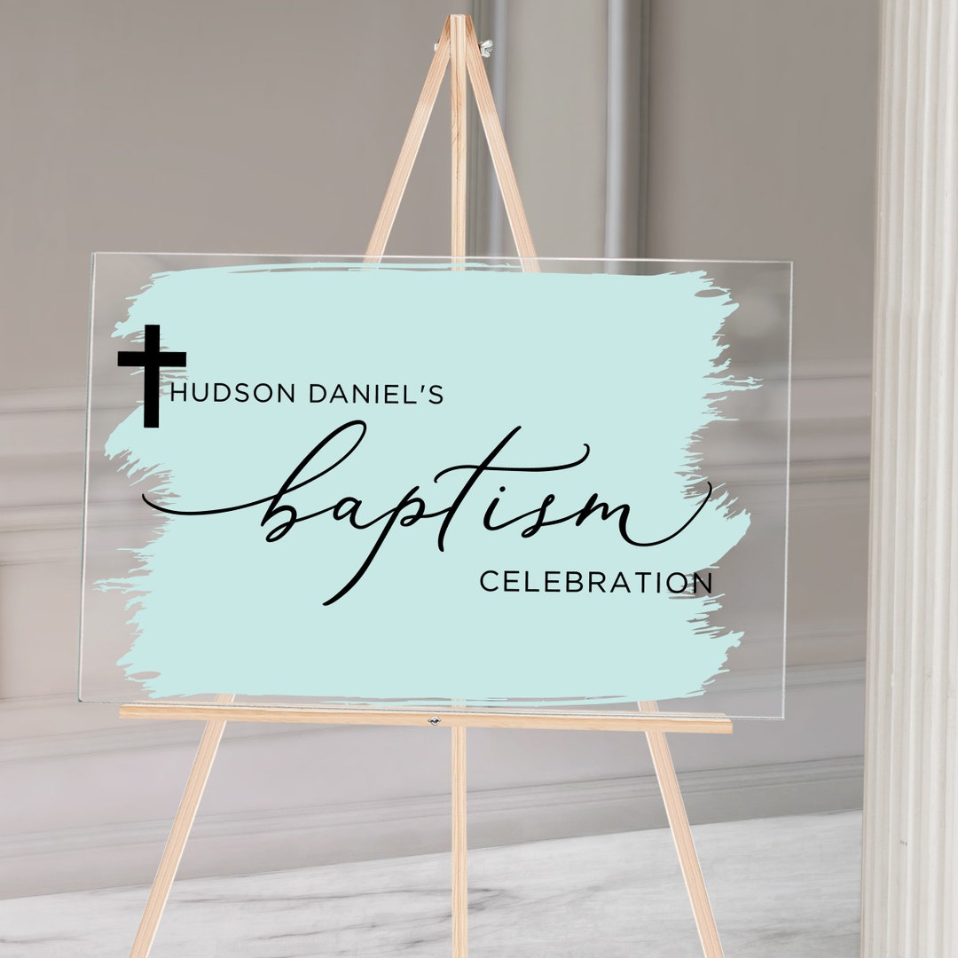 Custom Baptism Party Sign Decal, Baptism Wall Decal for Balloon Arch ...