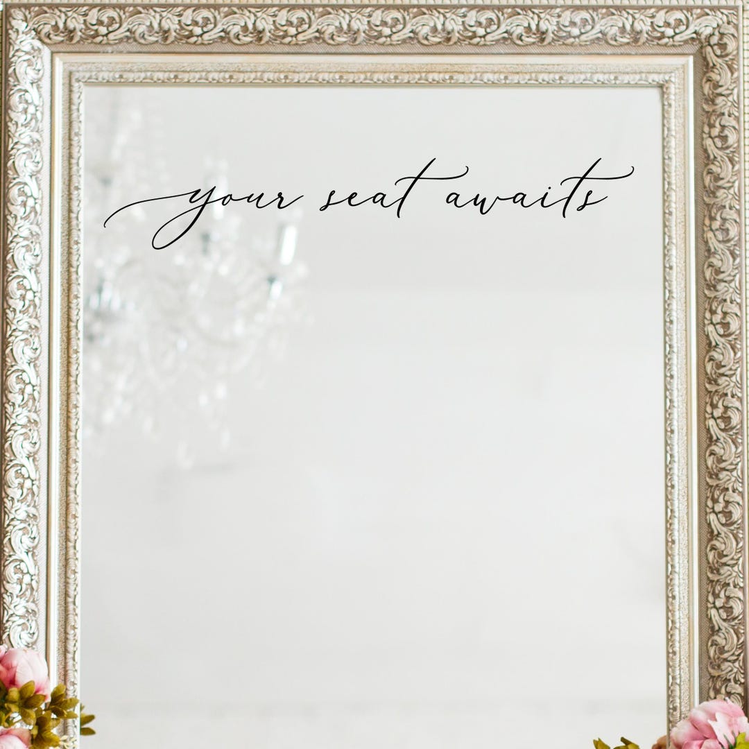 Your Seat Awaits Wedding Seating Chart Decal - Custom Vinyl Decal for ...