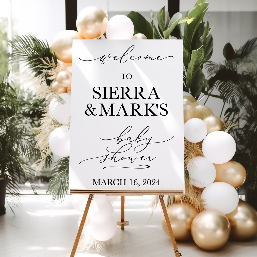 Customized Baby Shower Sign Vinyl Decal, Personalized Baby Shower ...